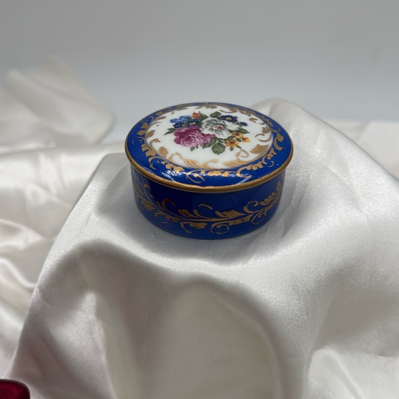 Limoges | Art | Limoges Blue Floral Decorative Box Marked Limoges ...